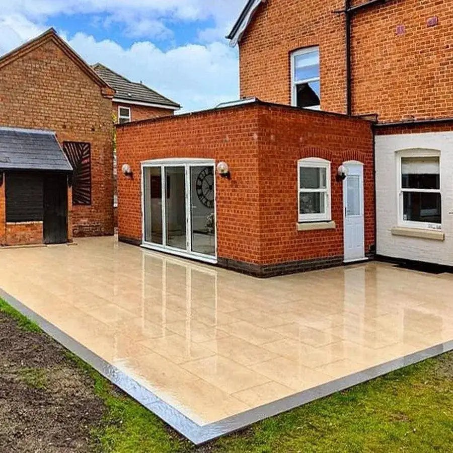 Ivory Beige Porcelain Paving Slabs Hammerstone 900 x 600 | Paving Slabs UK