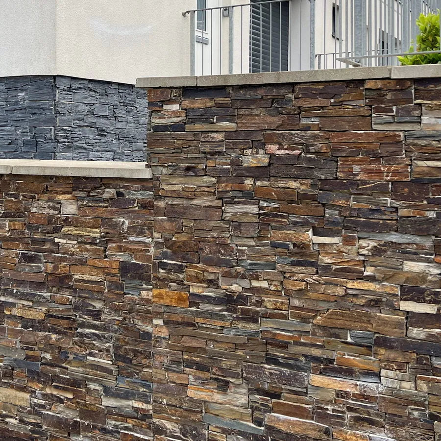 Multicolour Slate Stone Cladding Z Tiles Clad Panels Cement Baking