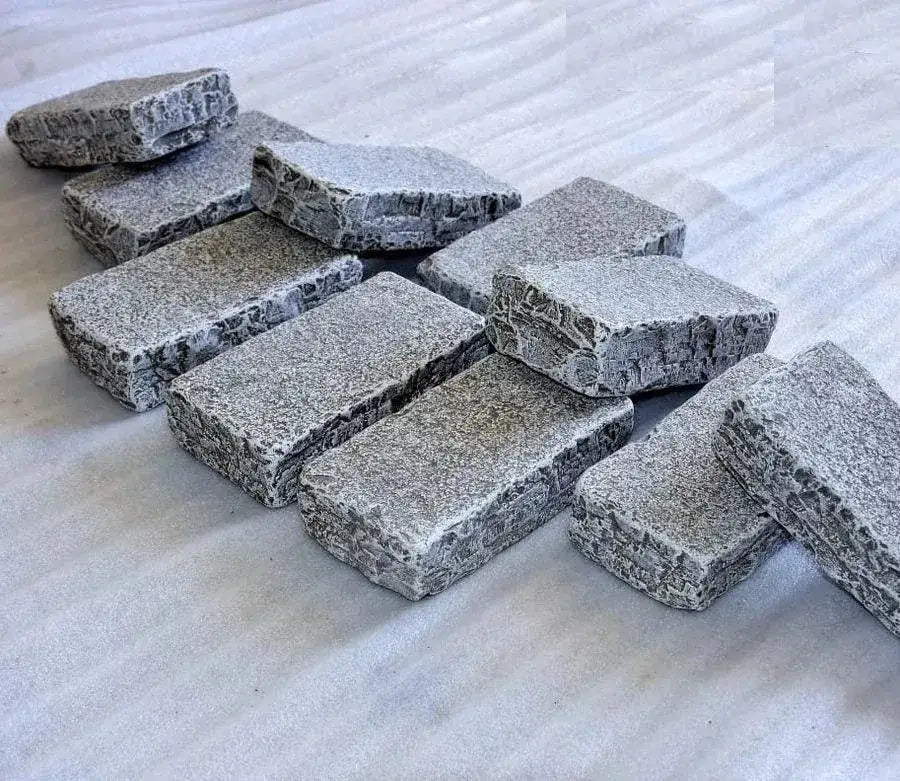 Tundra Grey Limestone Cobble Setts 200 x 100 | Paving Slabs UK